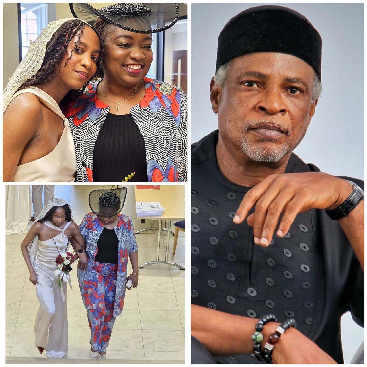 Fred Amata kicks as ex-wife, Agatha, walks their daughter down the ...
